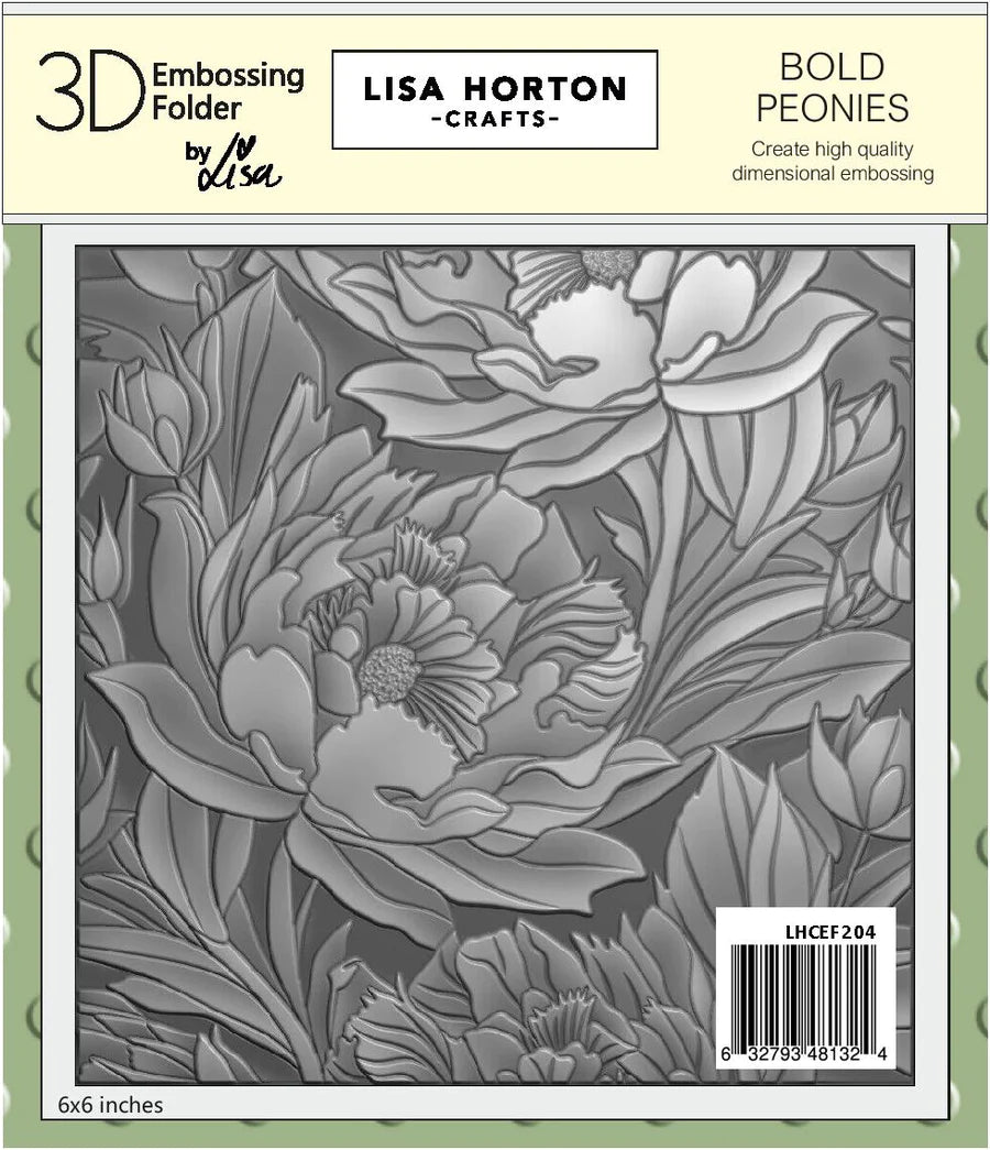 Bold Peonies 3D Embossing Folder LHCEF204 Lisa Horton – Image Plus ...